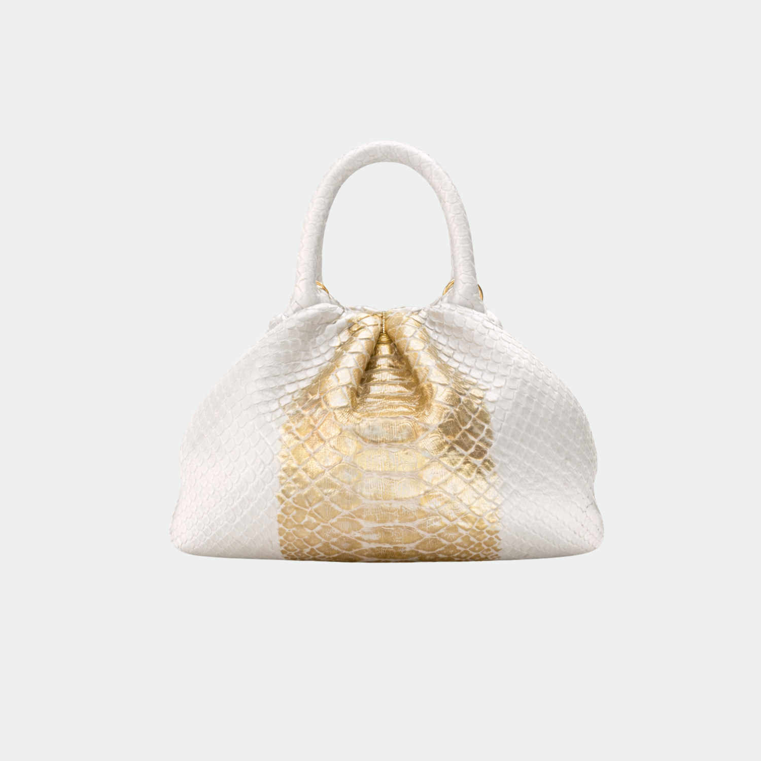 Jacky White & Gold-mini sac blanc et or avec bandoulière en python ...